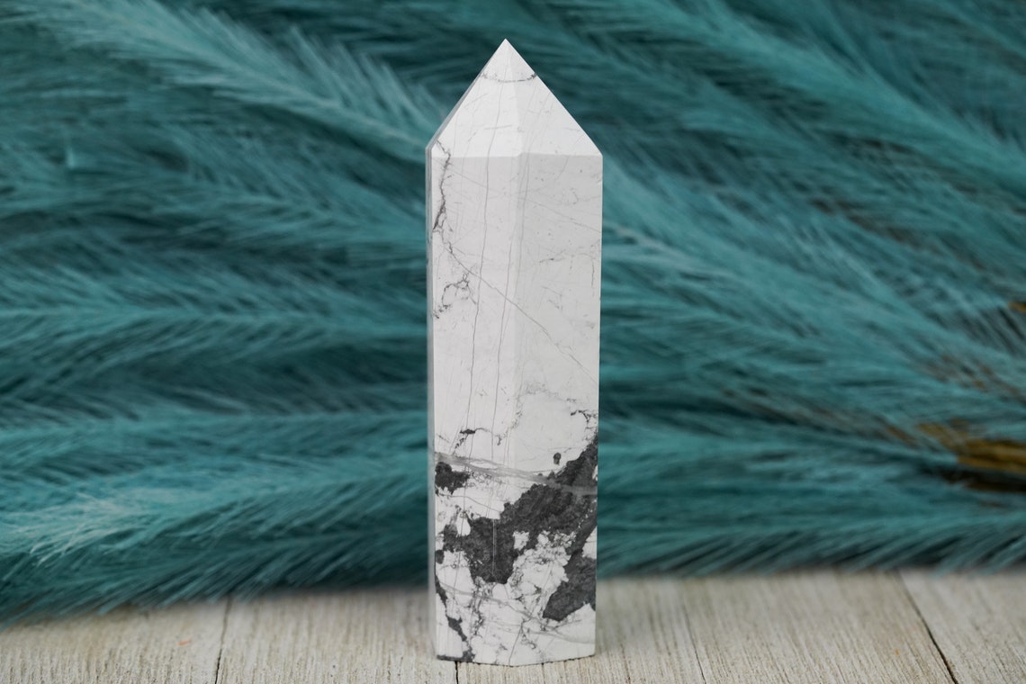 Large White Howlite Crystal Tower | Etsy