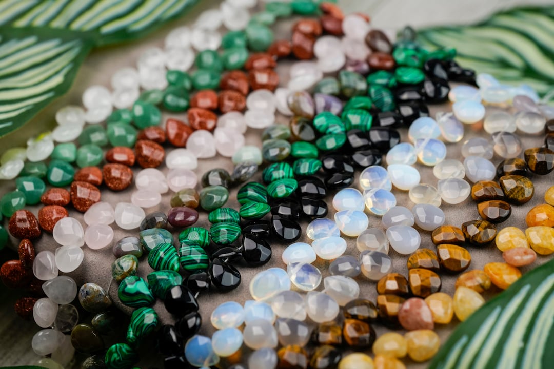 Faceted Tear Drop Crystal Beads, Natural Crystal Bead Strand, Water ...