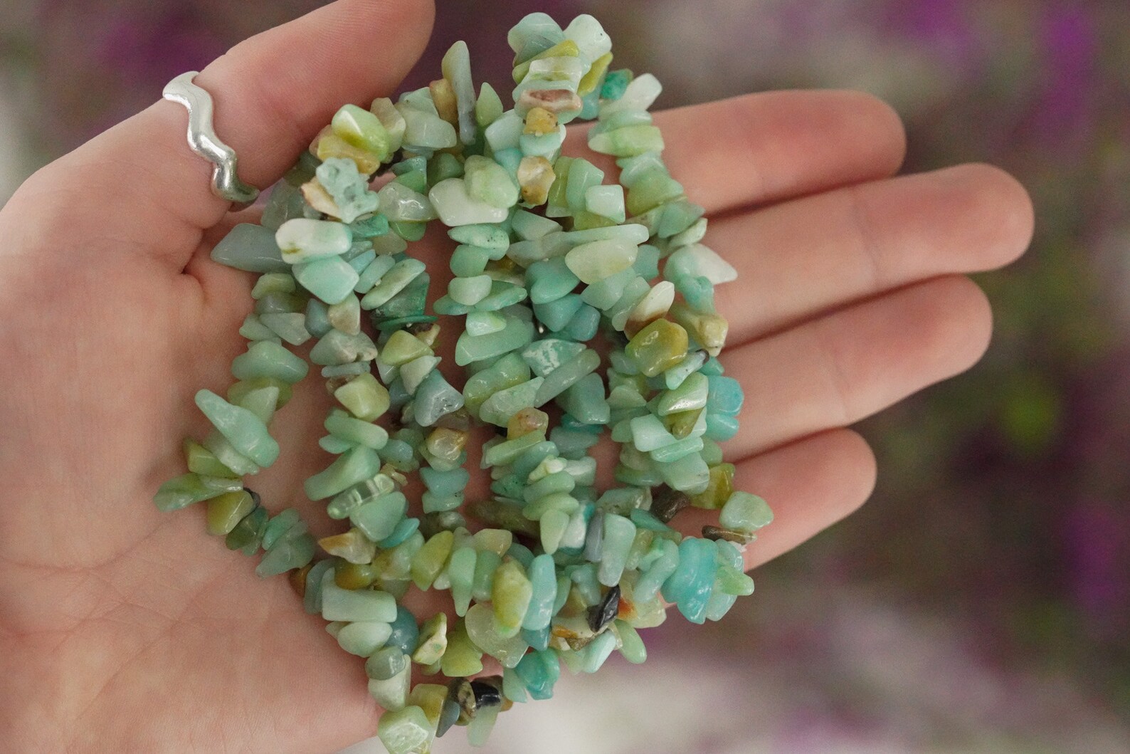 Amazonite Tumbled Stone Crystal Chip Bracelet - Etsy