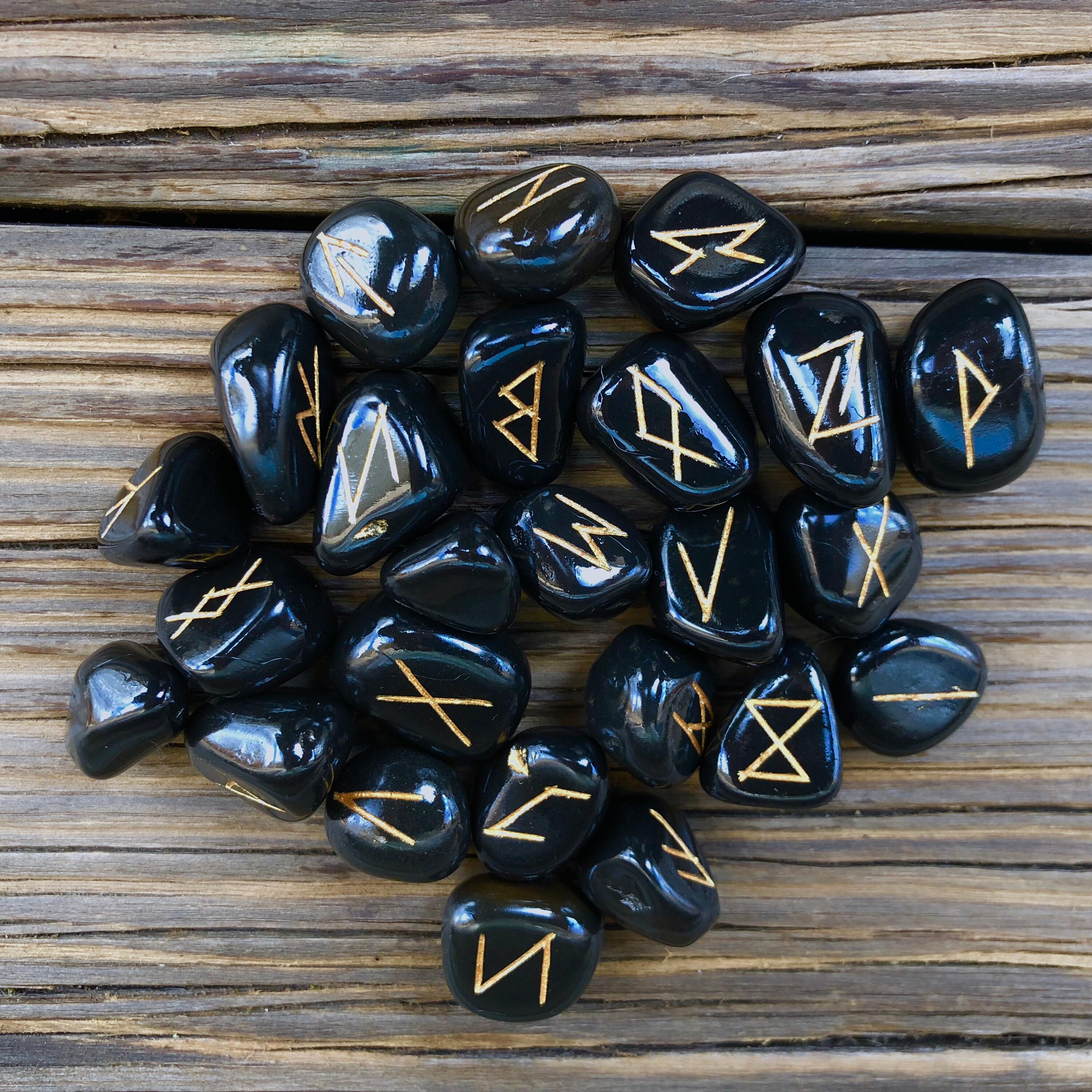Obsidian Rune Stone Set Black Runestones - Etsy Canada