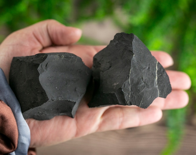 Raw Shungite Crystal rough Black Shungite Stone - Etsy