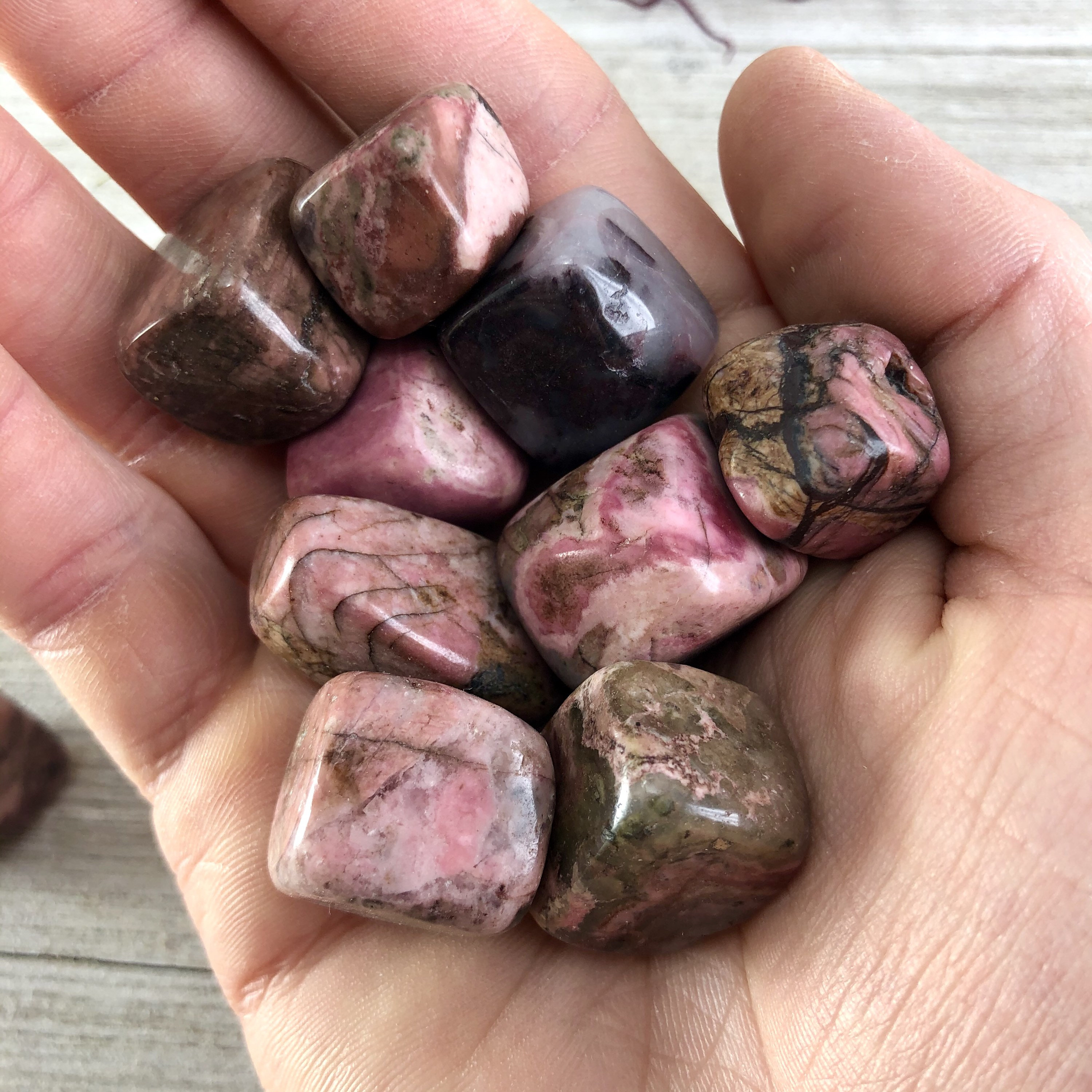Tumbled Rhodonite Polished Stone - Etsy