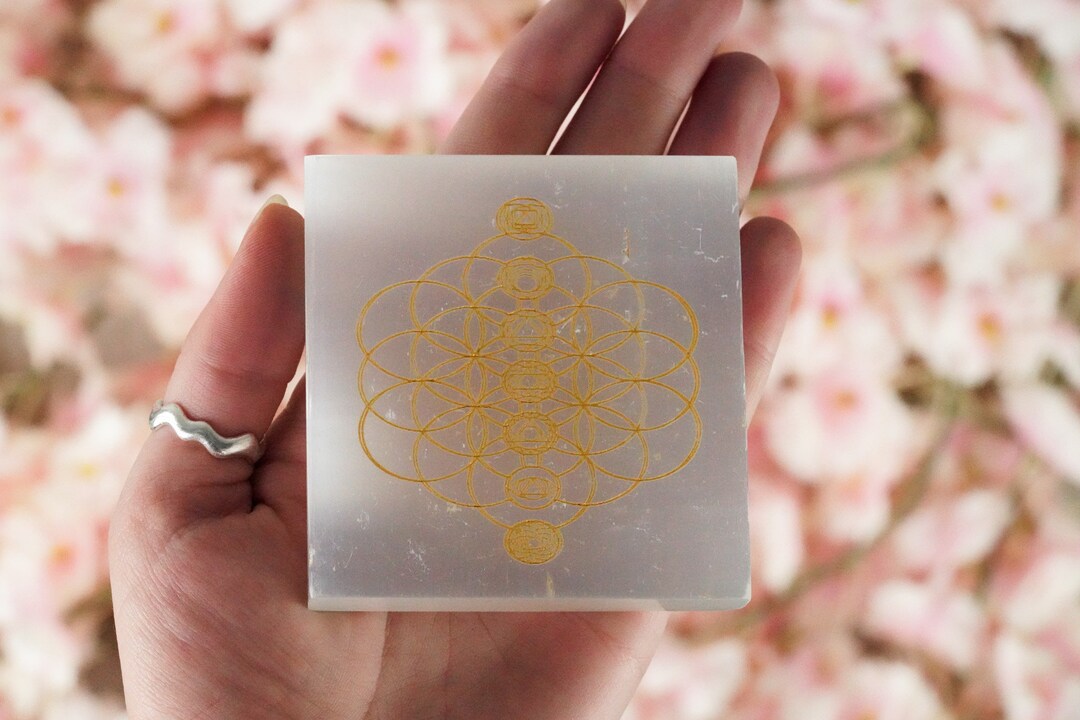 Selenite Cleansing Plate: Square Chakra Grid - Etsy