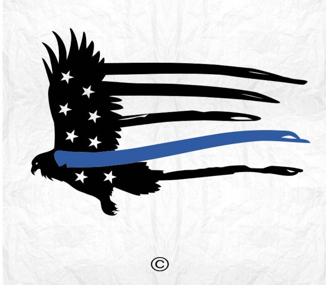 Eagle Svg Thin Blue Line Svg Police Svg Flag Svg Back the - Etsy