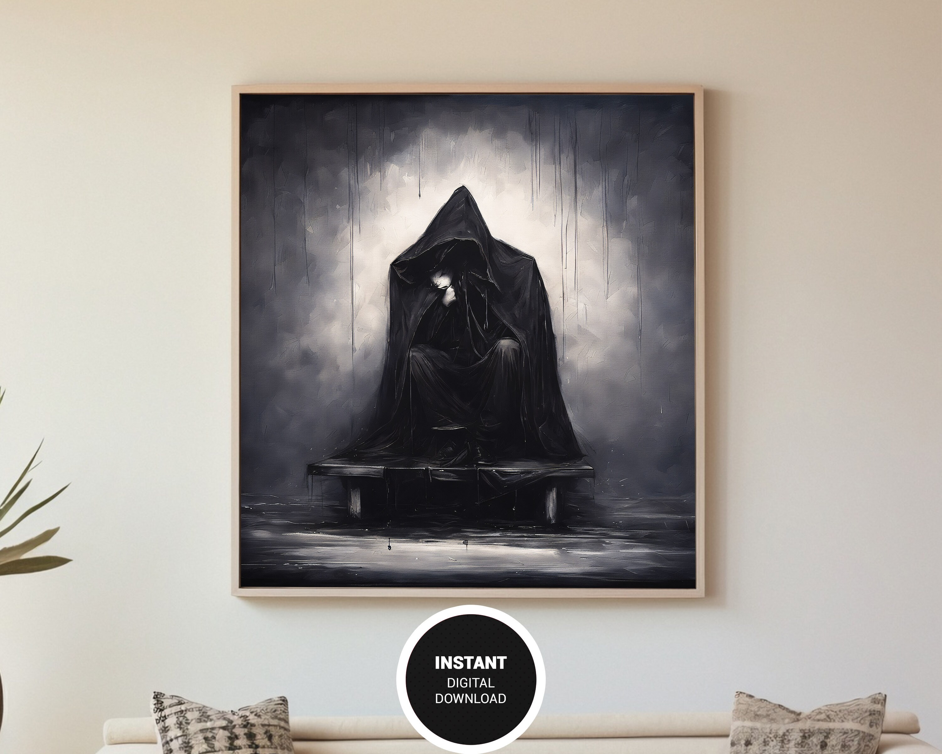 Hooded Man Depicting Depression Wall Art Poster Depressed - Etsy
