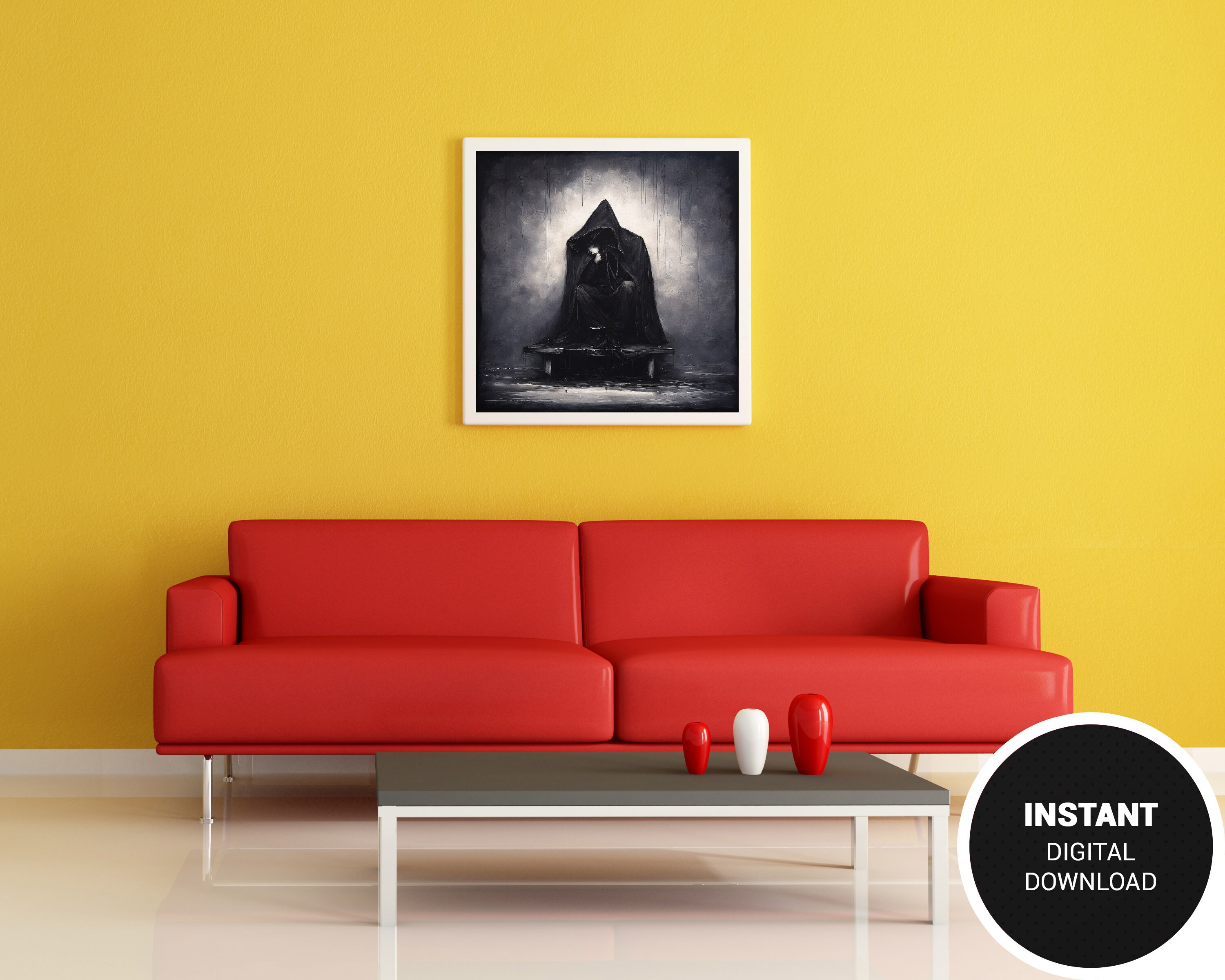 Hooded Man Depicting Depression Wall Art Poster Depressed - Etsy