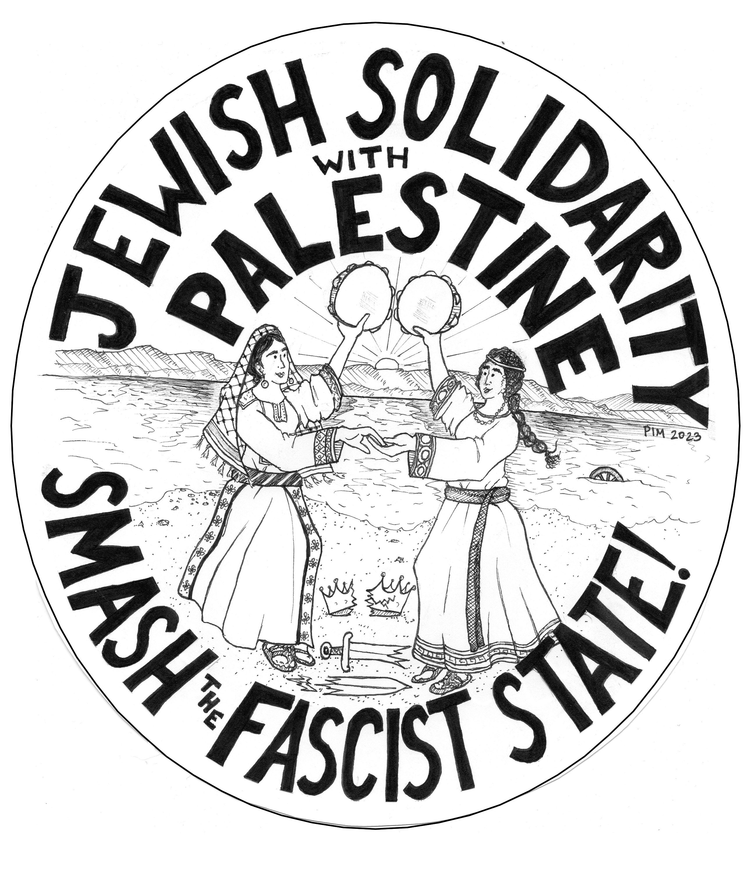 Jewish Solidarity With Palestine - Smash the Fascist State Large Oval ...