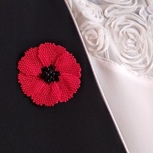 Beaded Poppy Pin Red Flower Brooch Floral Jewelry Seed Bead | Etsy