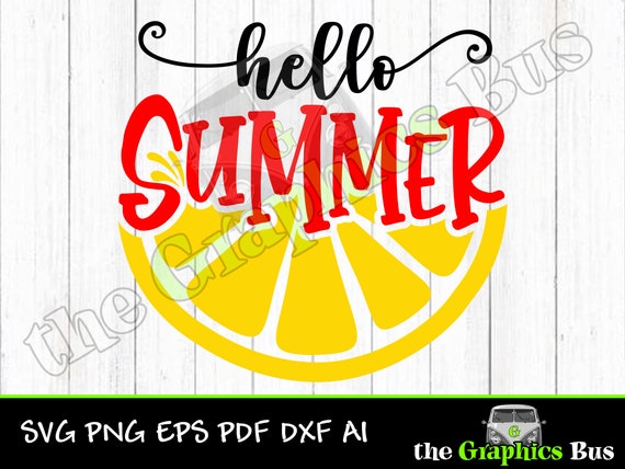 Hello Summer Lemon SVG for Commercial Use Lemonade - Etsy