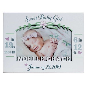 Personalized Baby Picture Frame, Baby Girl Picture Frame, New Baby Girl ...