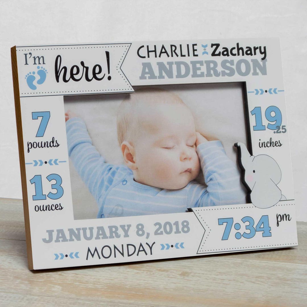 Personalized Baby Picture Frame, Baby Boy Picture Frame, New Baby Boy ...
