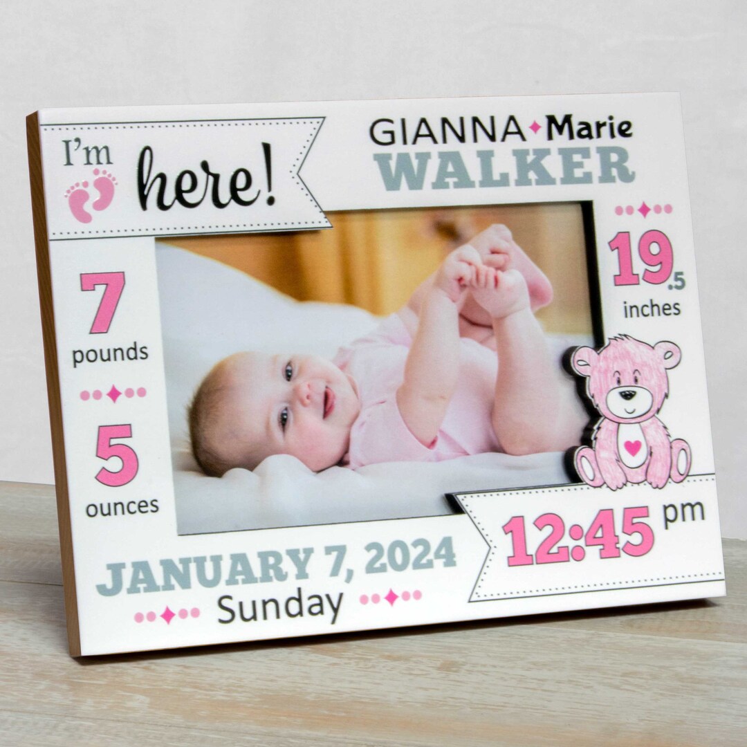 Personalized Baby Picture Frame, Birth Announcement Frame, Nursery ...