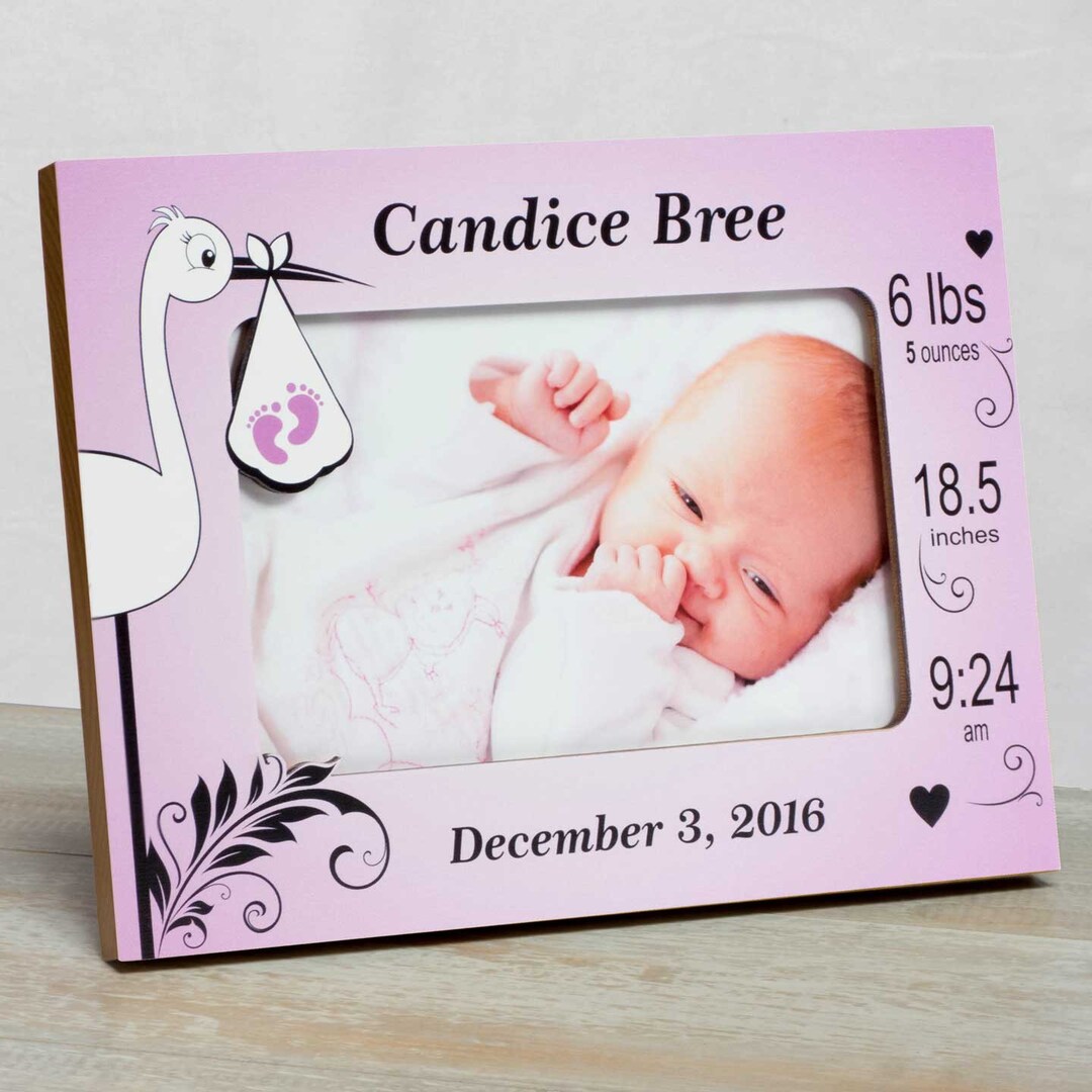 Personalized Baby Picture Frame, Baby Girl Picture Frame, New Baby Girl ...