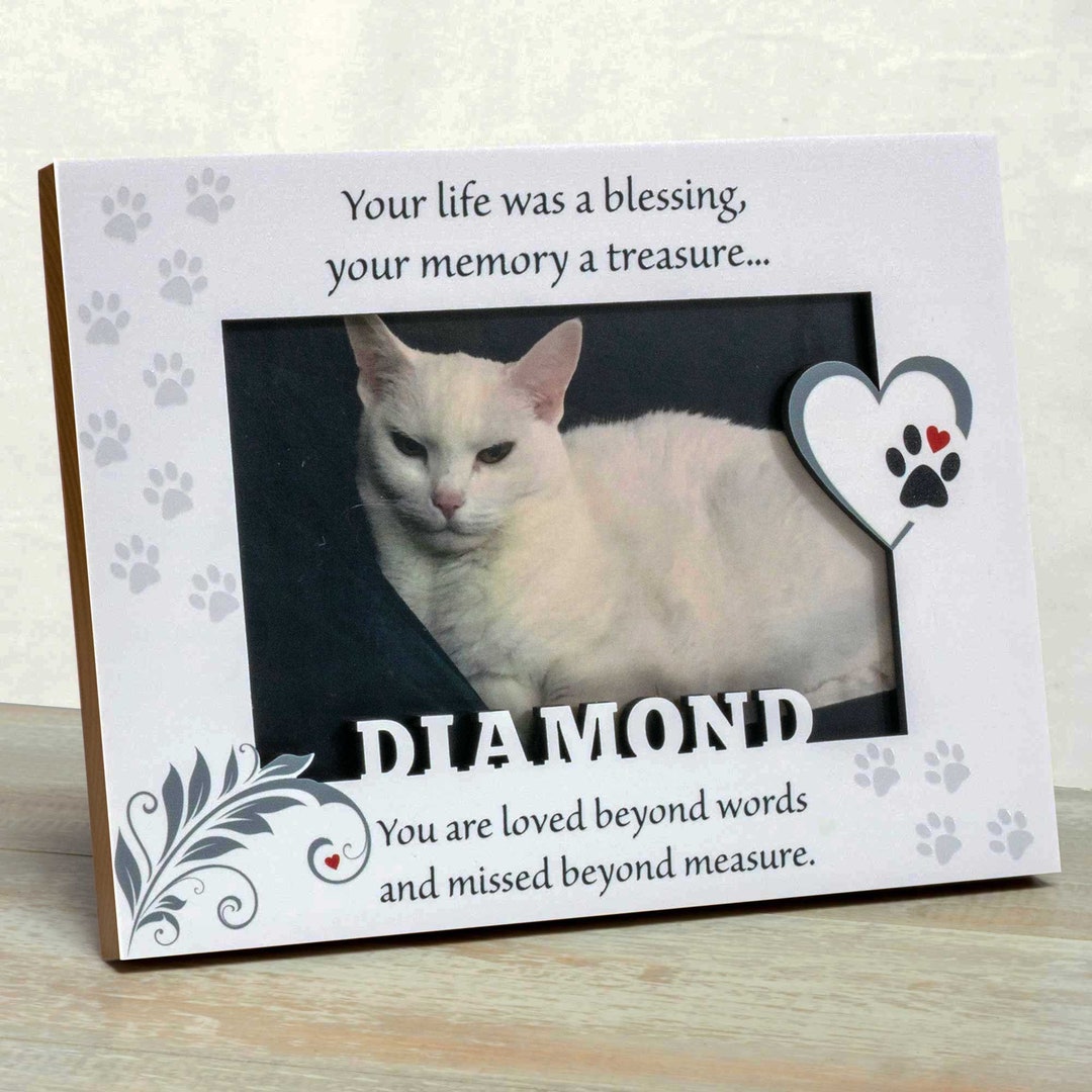 Cat Picture Frame, Personalized Cat Frame, Pet Memorial Frame, Cat ...