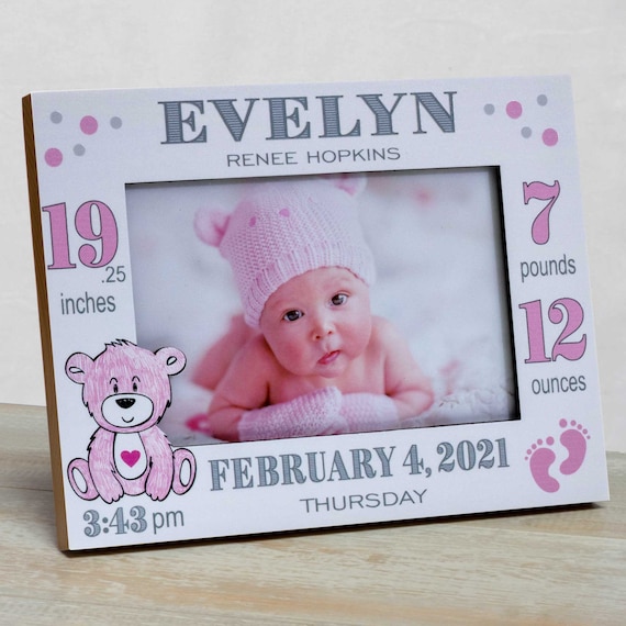Personalized Baby Picture Frame Birth Announcement Frame - Etsy