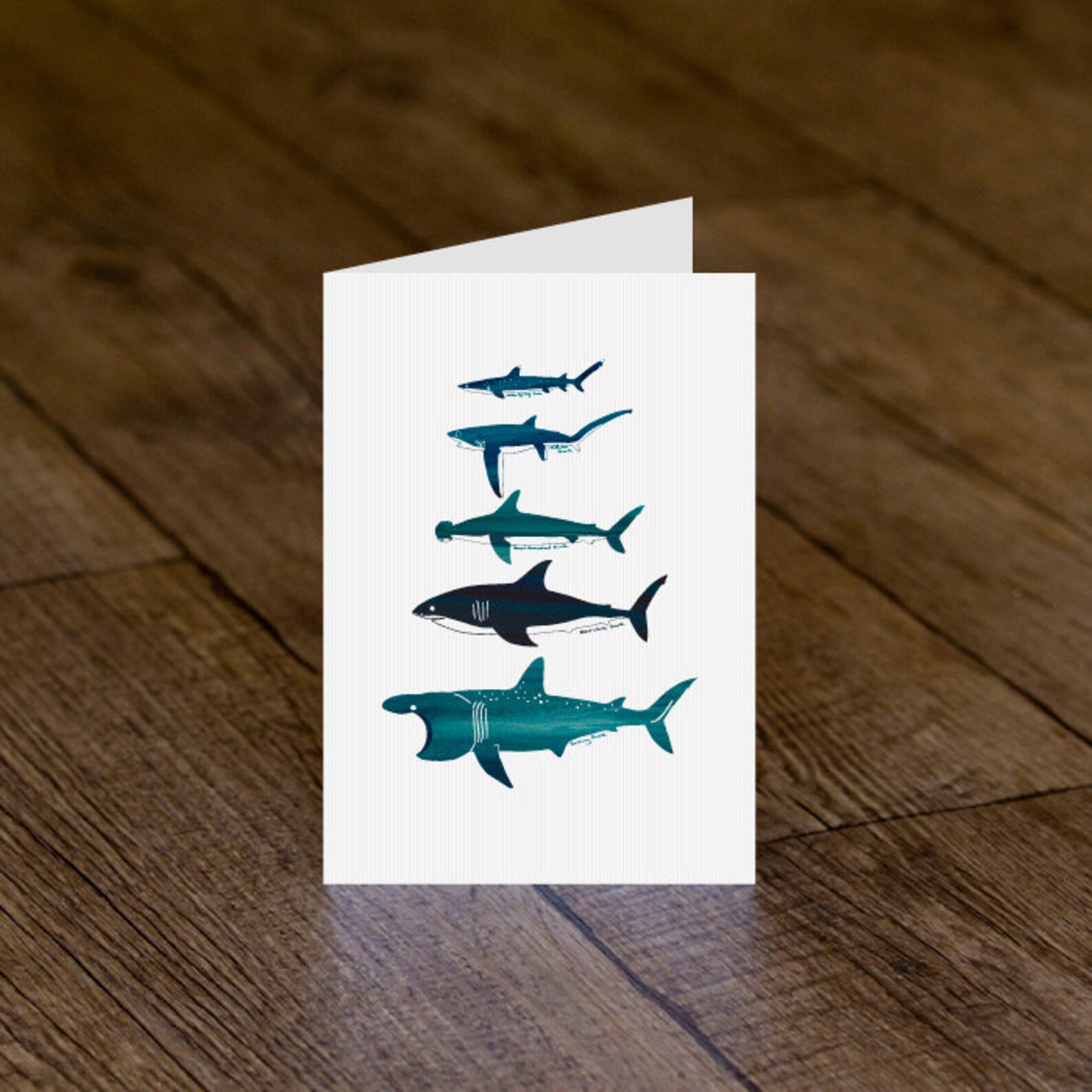 Shark Themed Greeting Card Sealife Inspired Birthday Card - Etsy