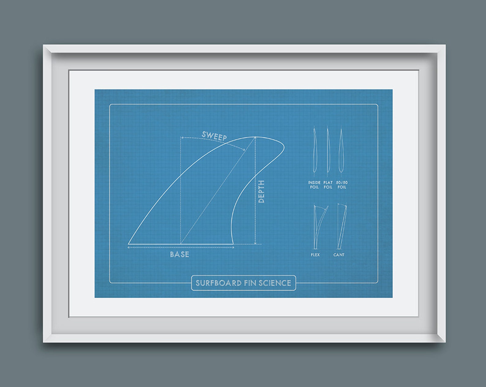 Surf inspired artwork surfboard fin sketch technical drawing | Etsy