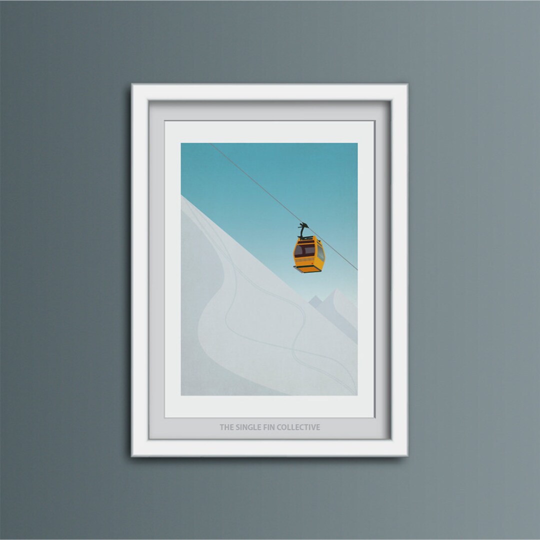 Ski and Snow Art Print, Giclee Art Print, Mountain Wall Art, Winter ...