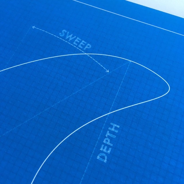 Surf Inspired Artwork Surfboard Fin Sketch Technical Drawing - Etsy