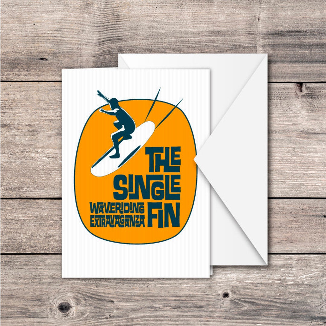 Retro Surfing Greeting Card: Waveriding Extravaganza Thank You Note - Etsy
