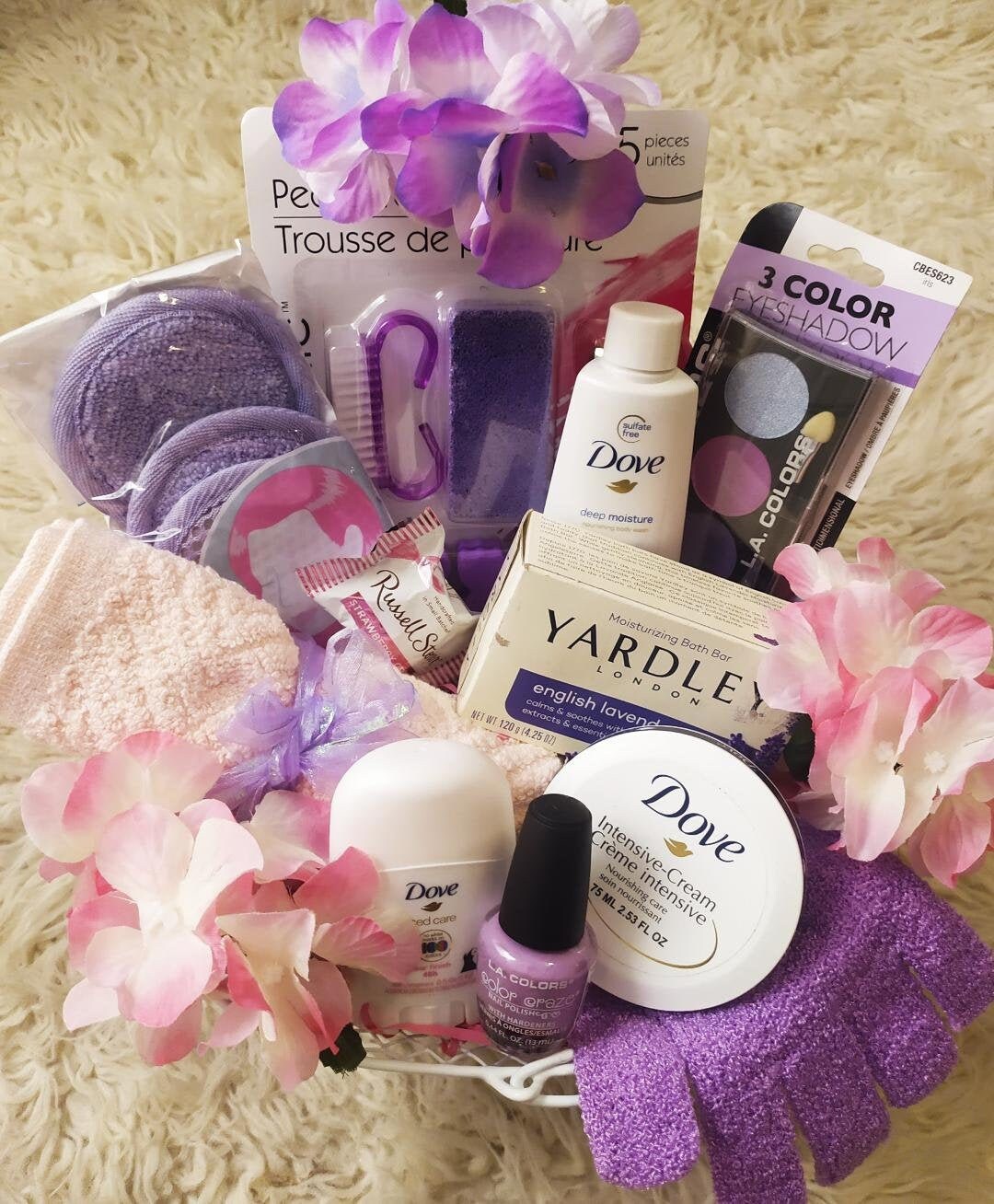 Dove Spa Gift Basket: Yardley Lavender Soap, Manicure Set - Etsy
