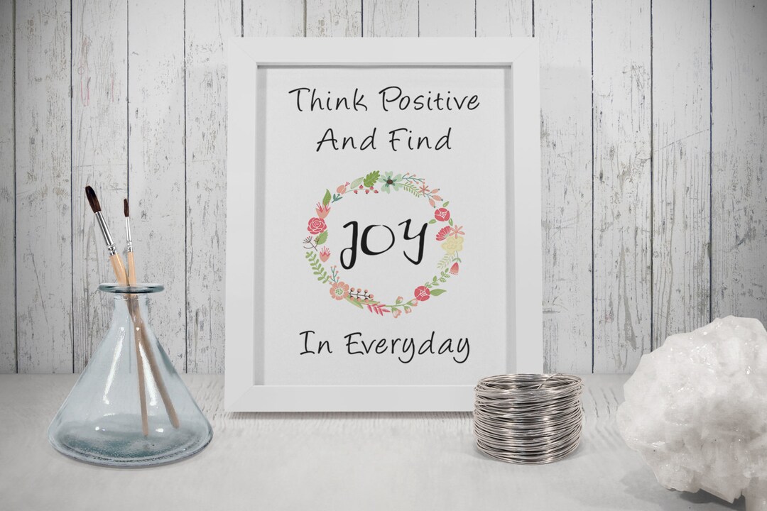 Think Positive Printable Typographic Poster, Can Print, Instant ...
