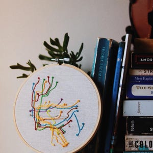 New York City Subway Map Embroidery - Etsy