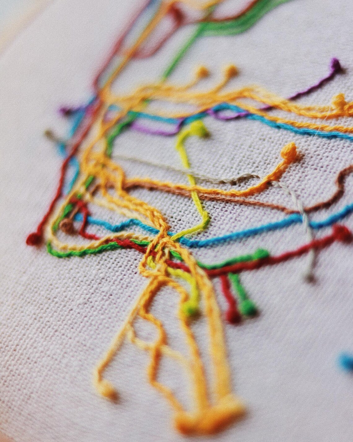 New York City Subway Map Embroidery - Etsy