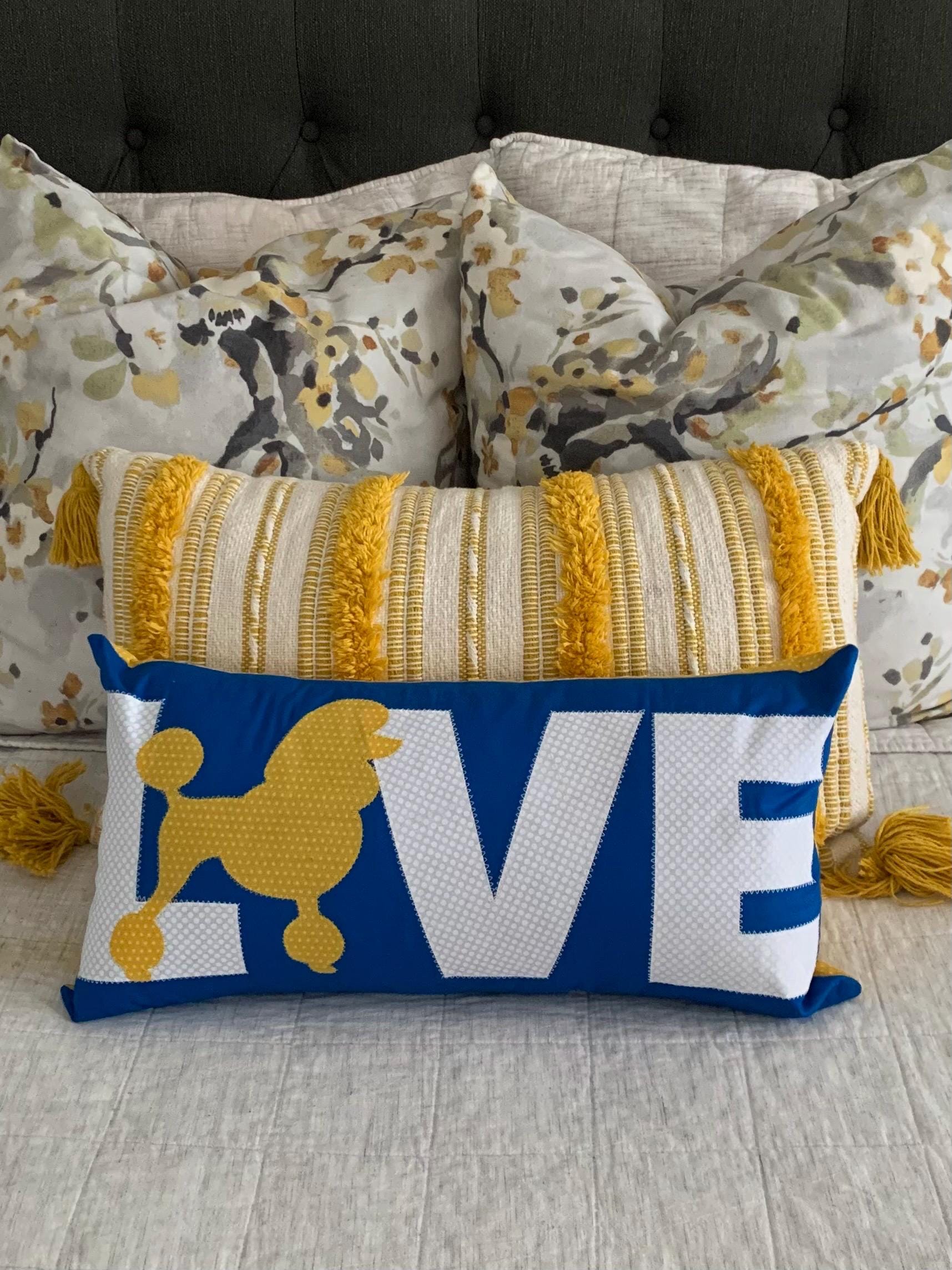 LOVE - Pillow - Blue - Gold - Sigma - Gamma - Rho - Etsy