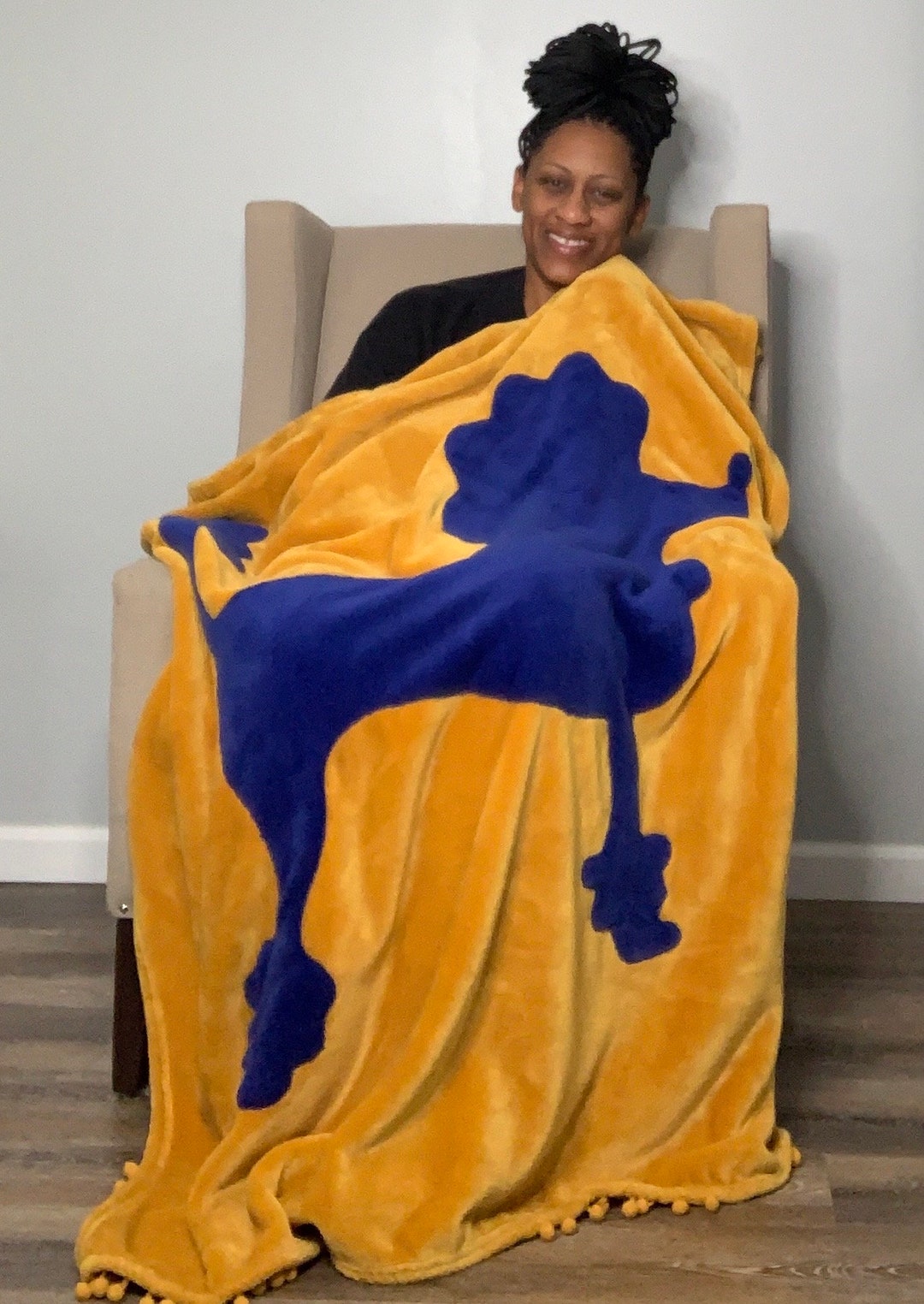 Poodle Cuddle Blanket - Blue - Gold - Sigma - Gamma - Rho - Etsy