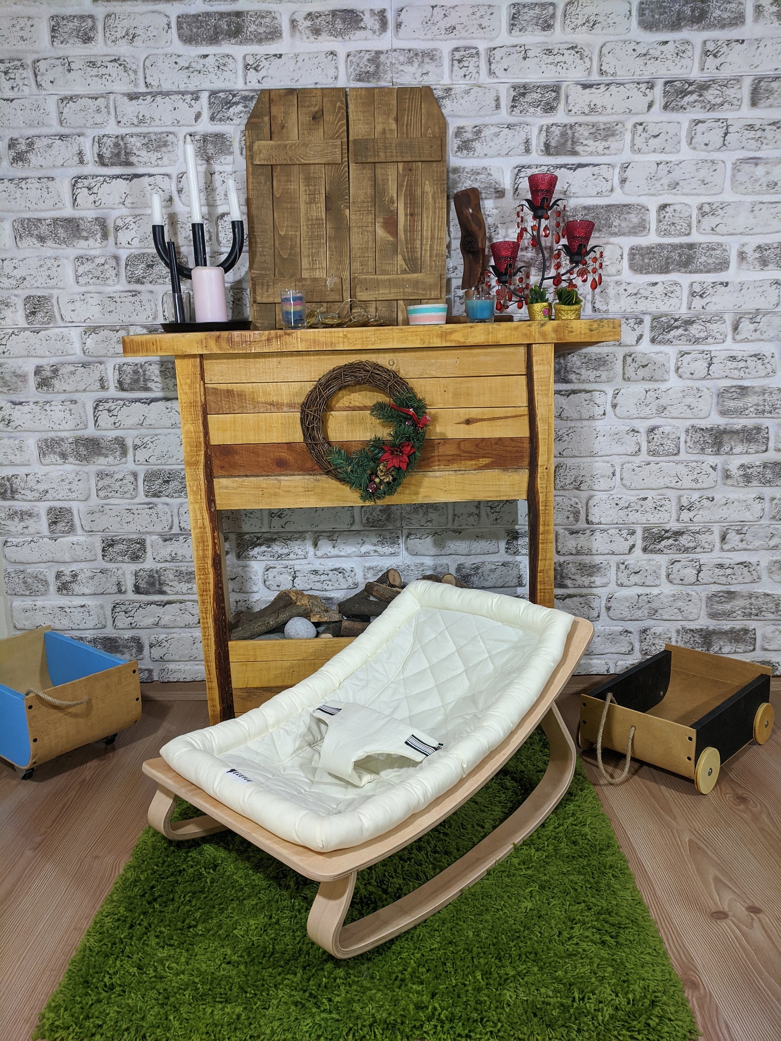 Natural Wood Baby Rocker Baby Bouncer Baby Rocking Chair | Etsy