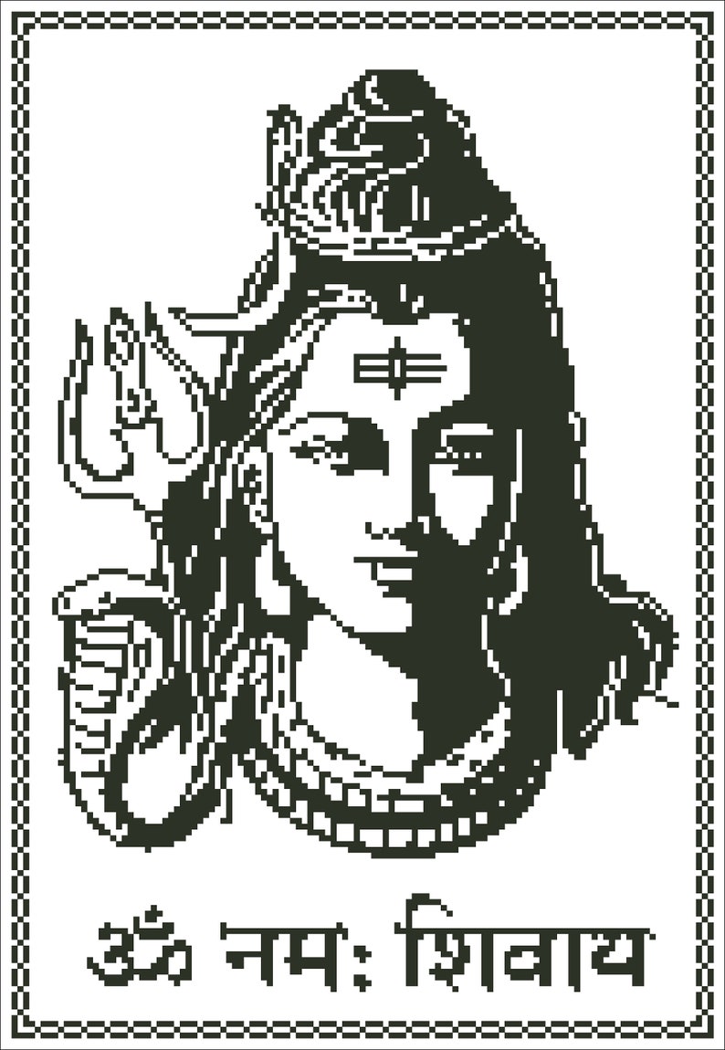 Shiva Embroidery. Cross Stitch Pattern PDF. Beginner Embroidery. Indian ...