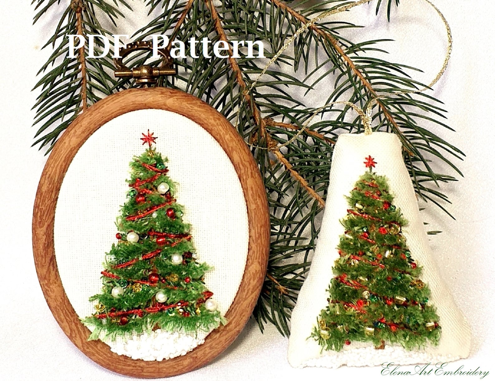 Christmas Tree Embroidery PDF Pattern Download. Small Trees - Etsy