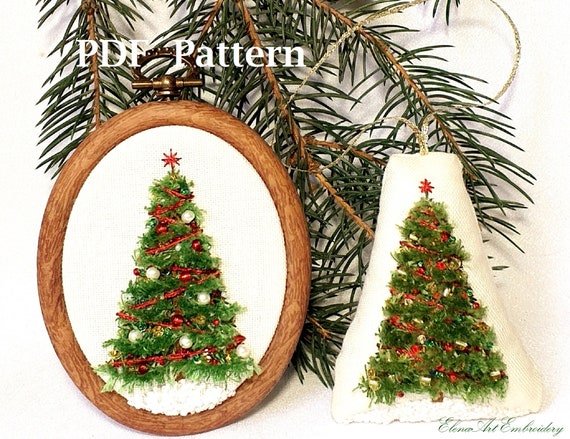 Christmas Tree Embroidery PDF Pattern Download. Small Trees - Etsy