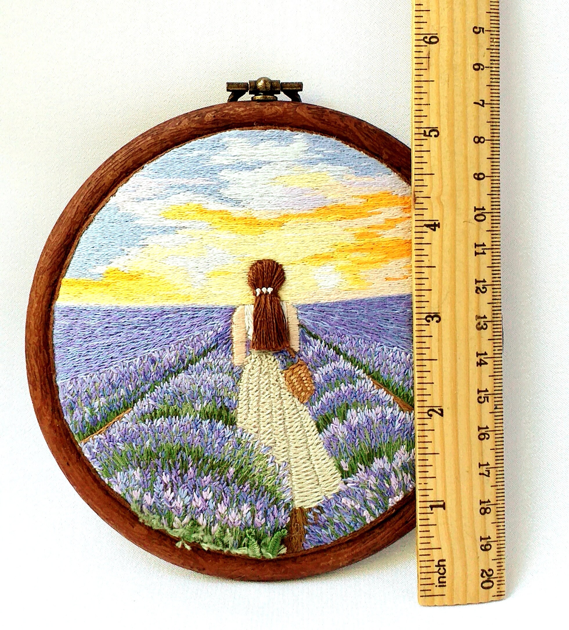 Mini Embroidery Hoop Art Lavender Fields Embroidered | Etsy