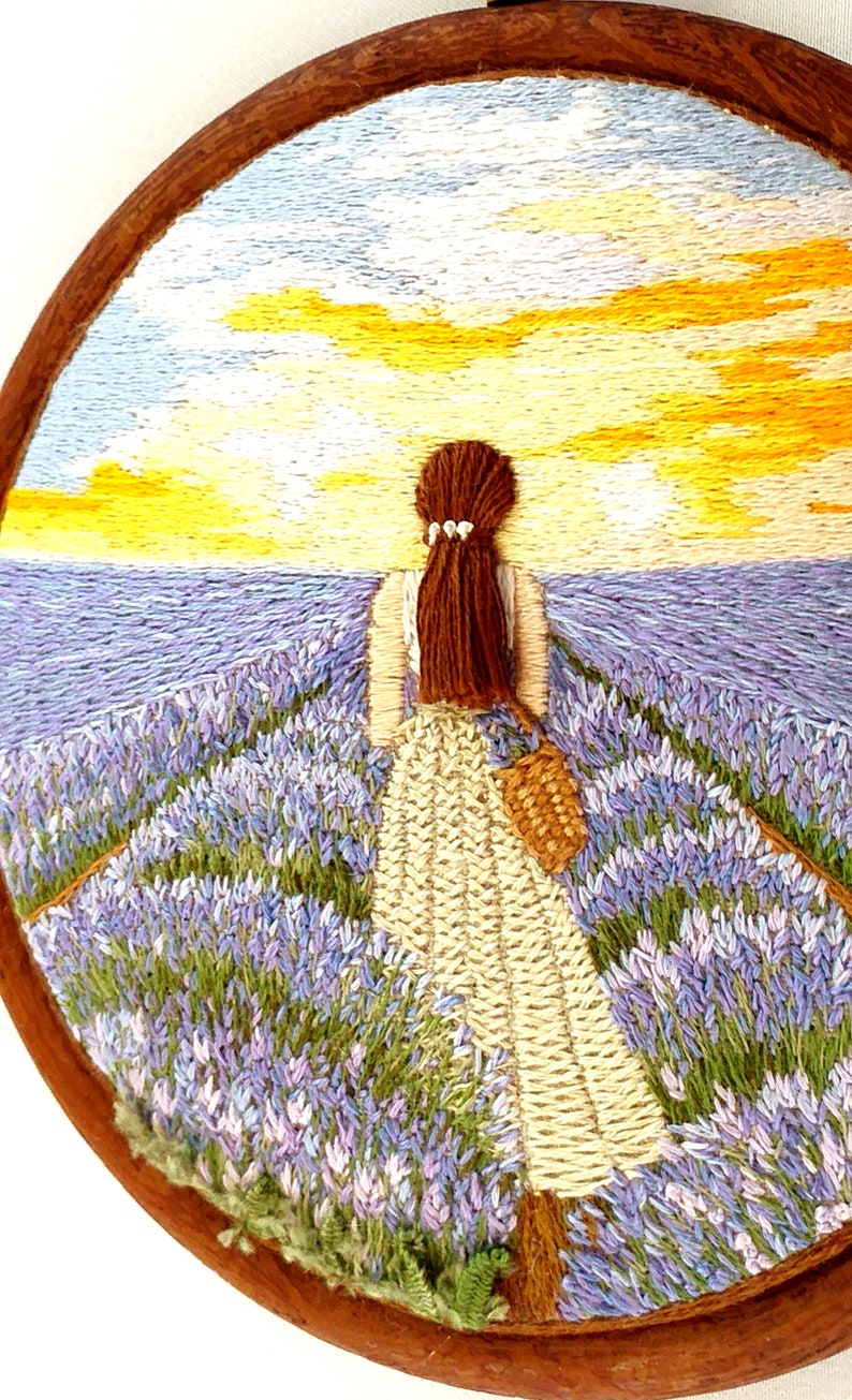 Mini Embroidery Hoop Art Lavender Fields Embroidered - Etsy