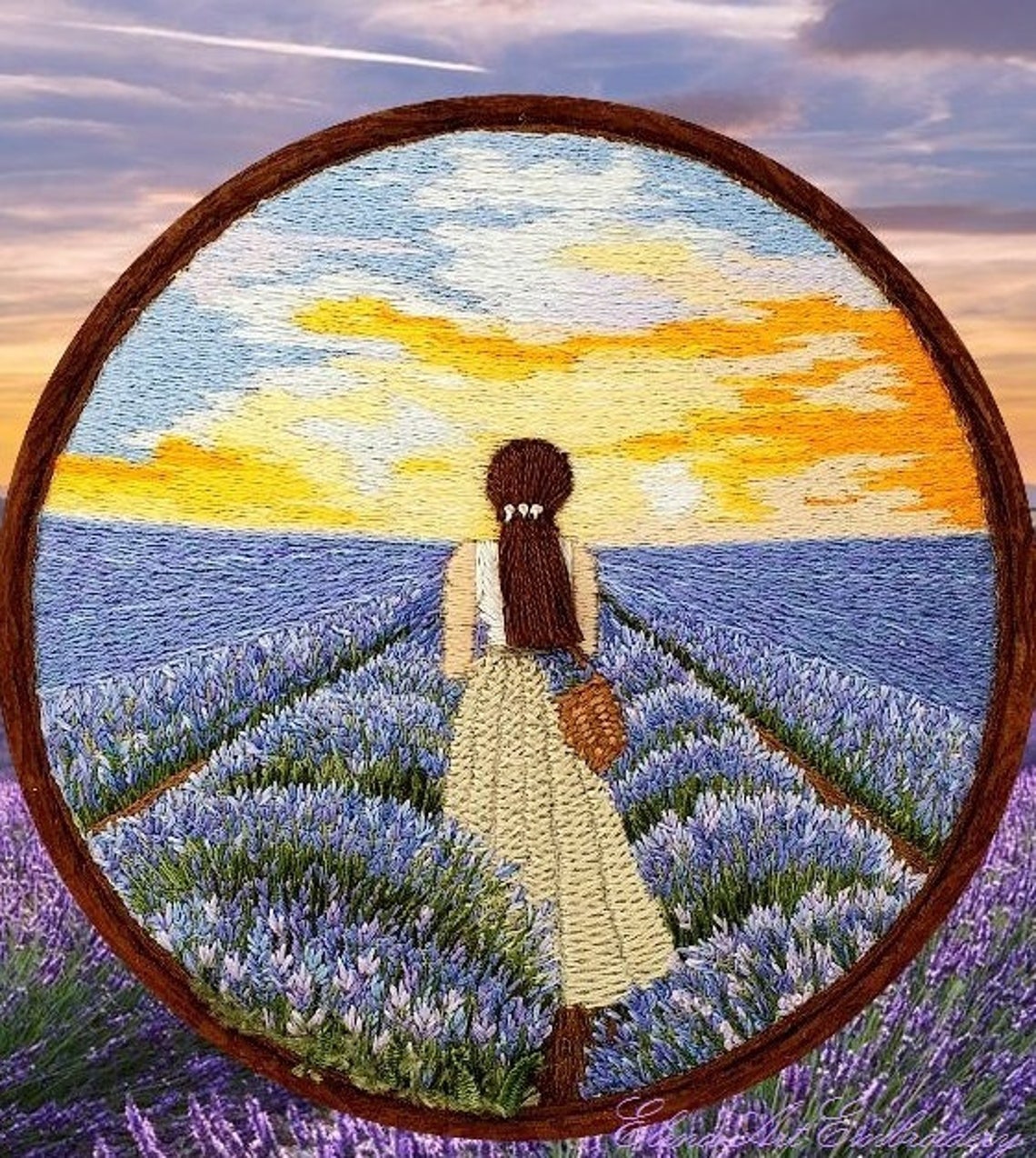Mini Embroidery Hoop Art Lavender Fields Embroidered - Etsy