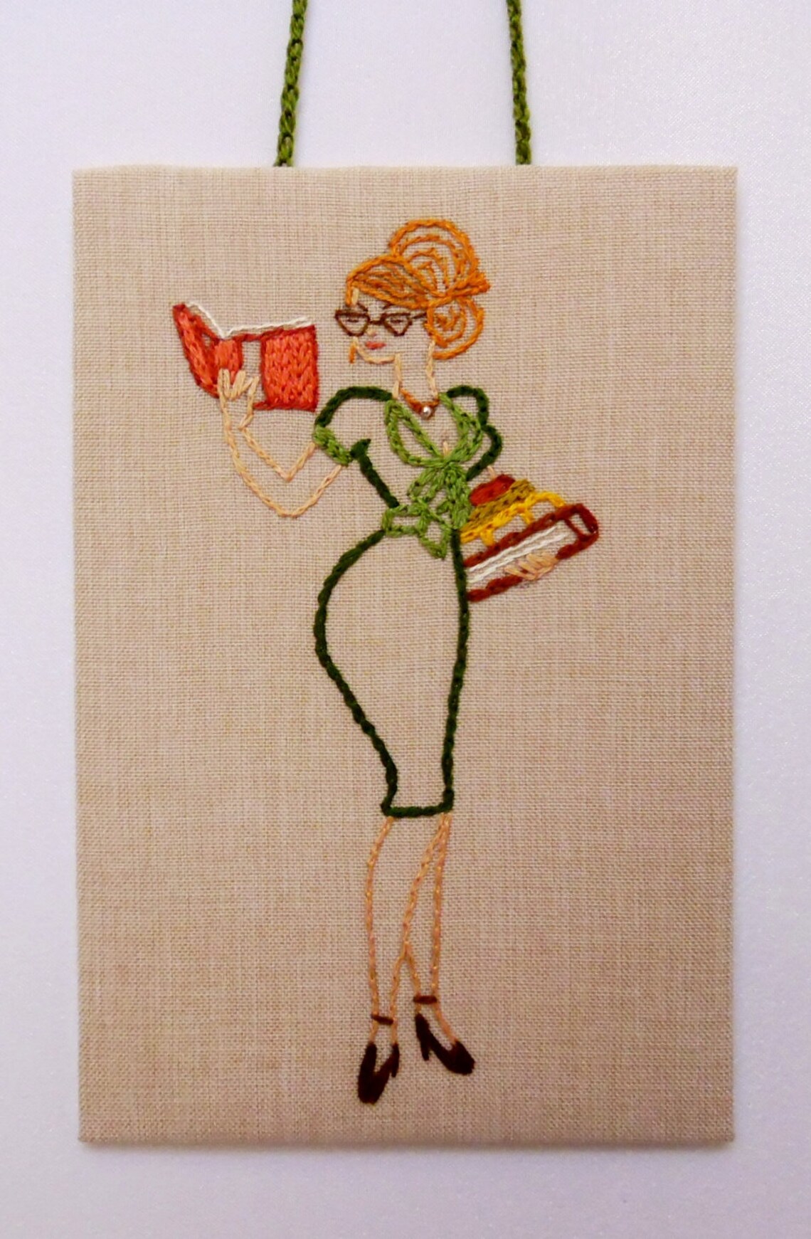 Finished Embroidery Art Librarian Gifts High School - Etsy