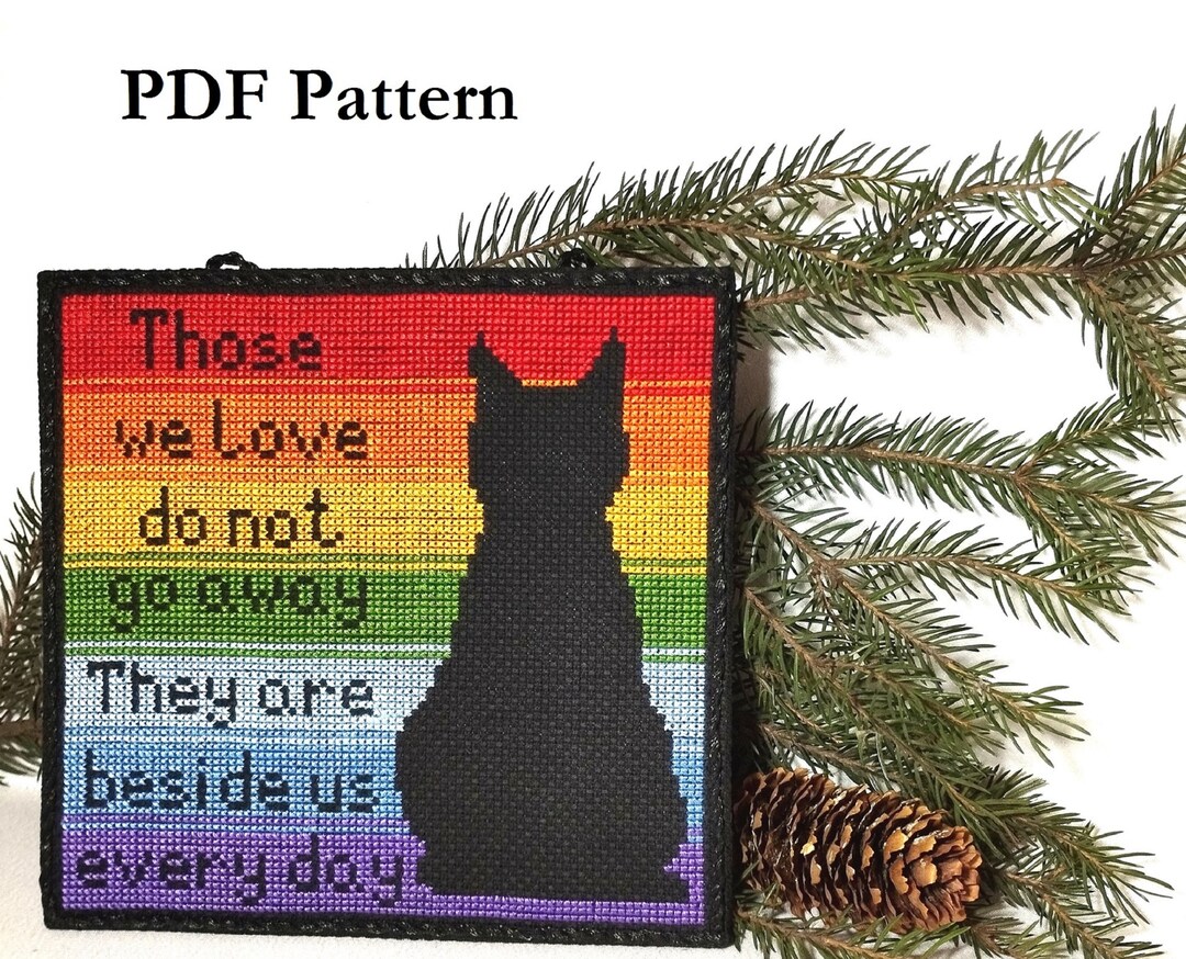 Cat Memorial. Easy Cross Stitch Pattern. Cat Loss Gift. Pet - Etsy