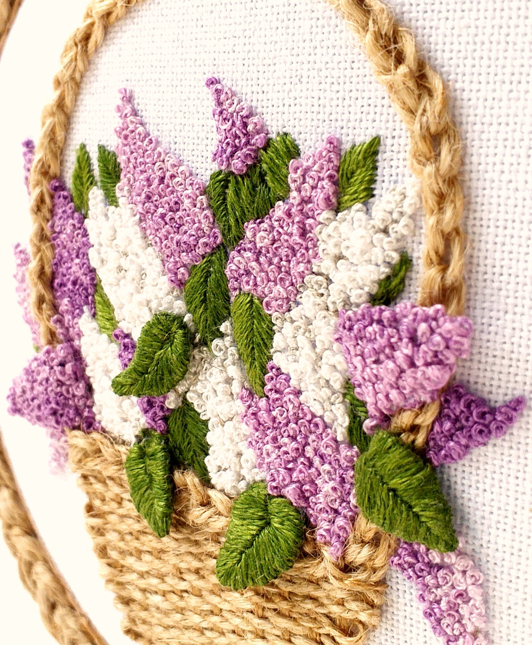 Finished Embroidery Art. Lilac Flowers. Cotton Anniversary | Etsy