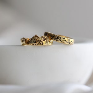 Couple’s Matching Ring Set, His and Hers Promise Rings, Romantic ...