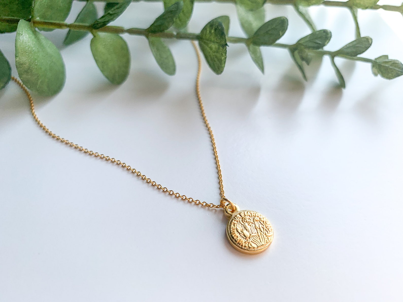 Latin Set "virtute Tua Fiat Pax In" Gold Filled Amulet Pendant ...