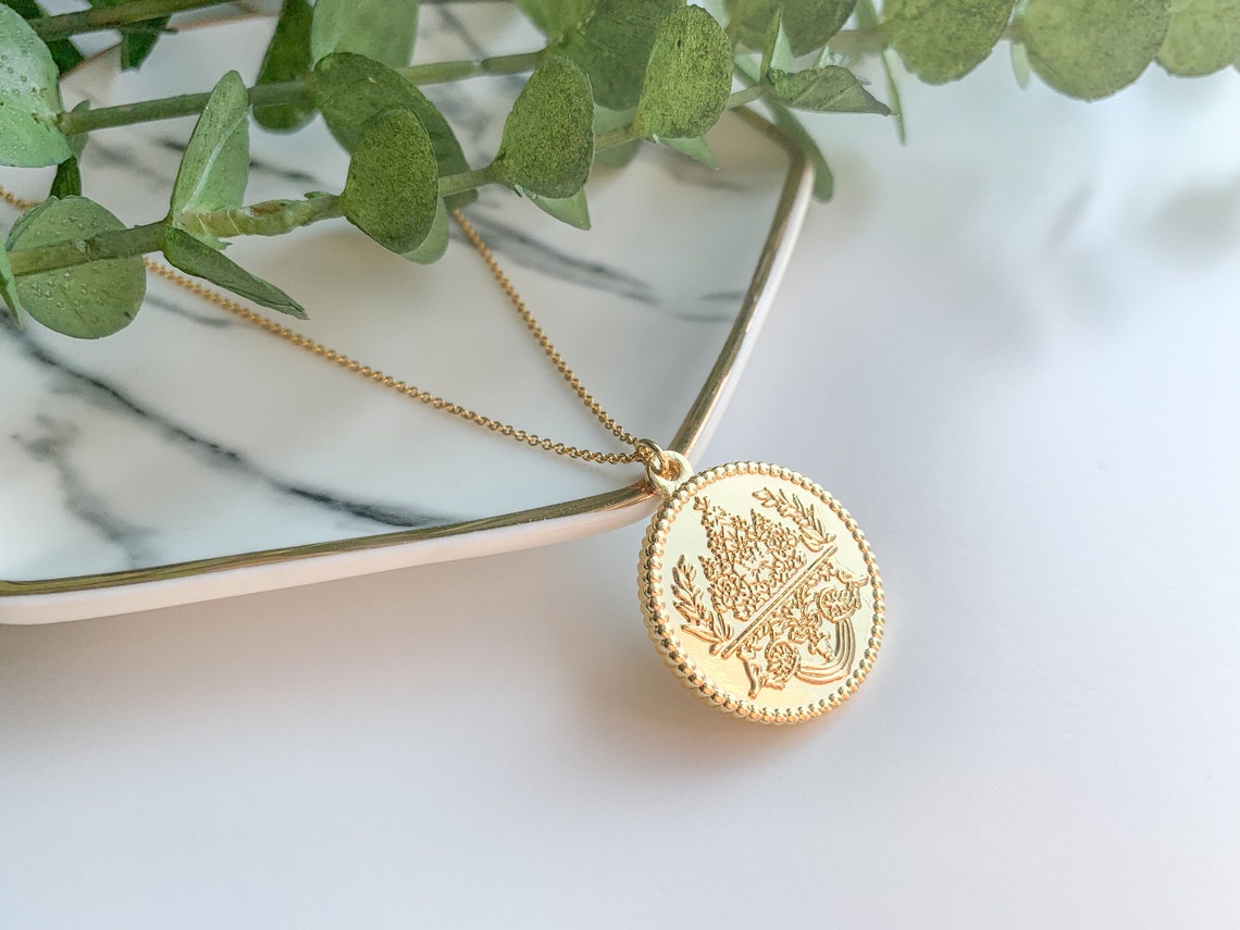 Latin Set "virtute Tua Fiat Pax In" Gold Filled Amulet Pendant ...