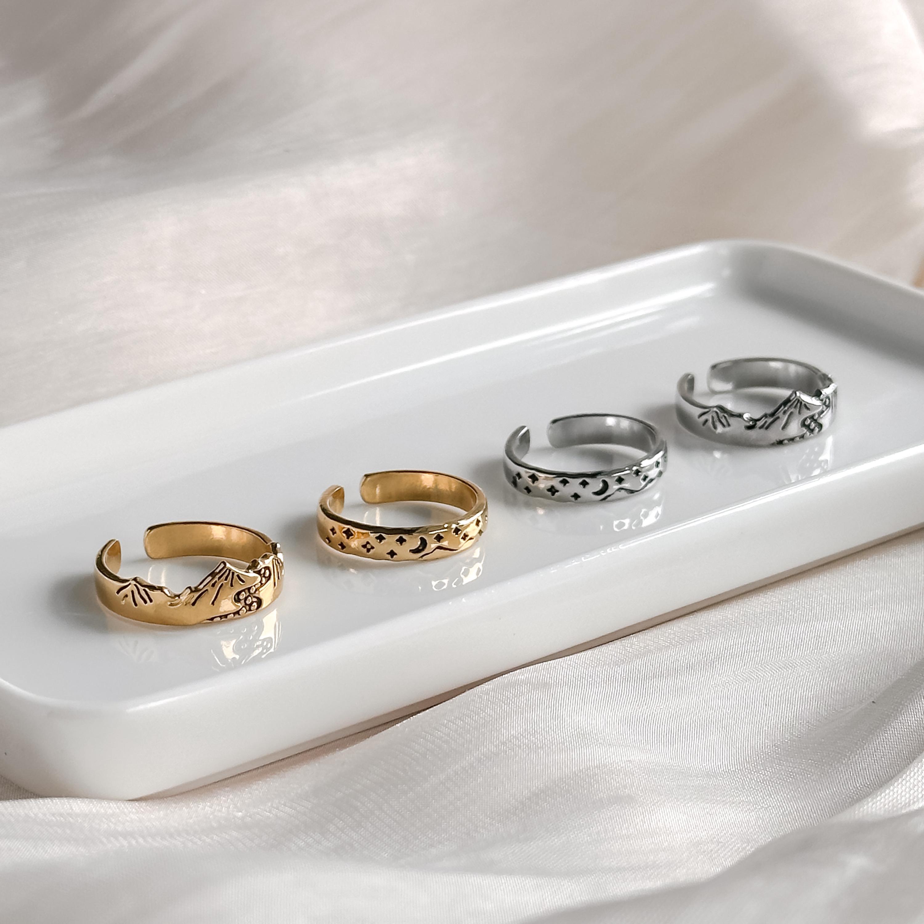 Couple’s Matching Ring Set, His and Hers Promise Rings, Romantic ...