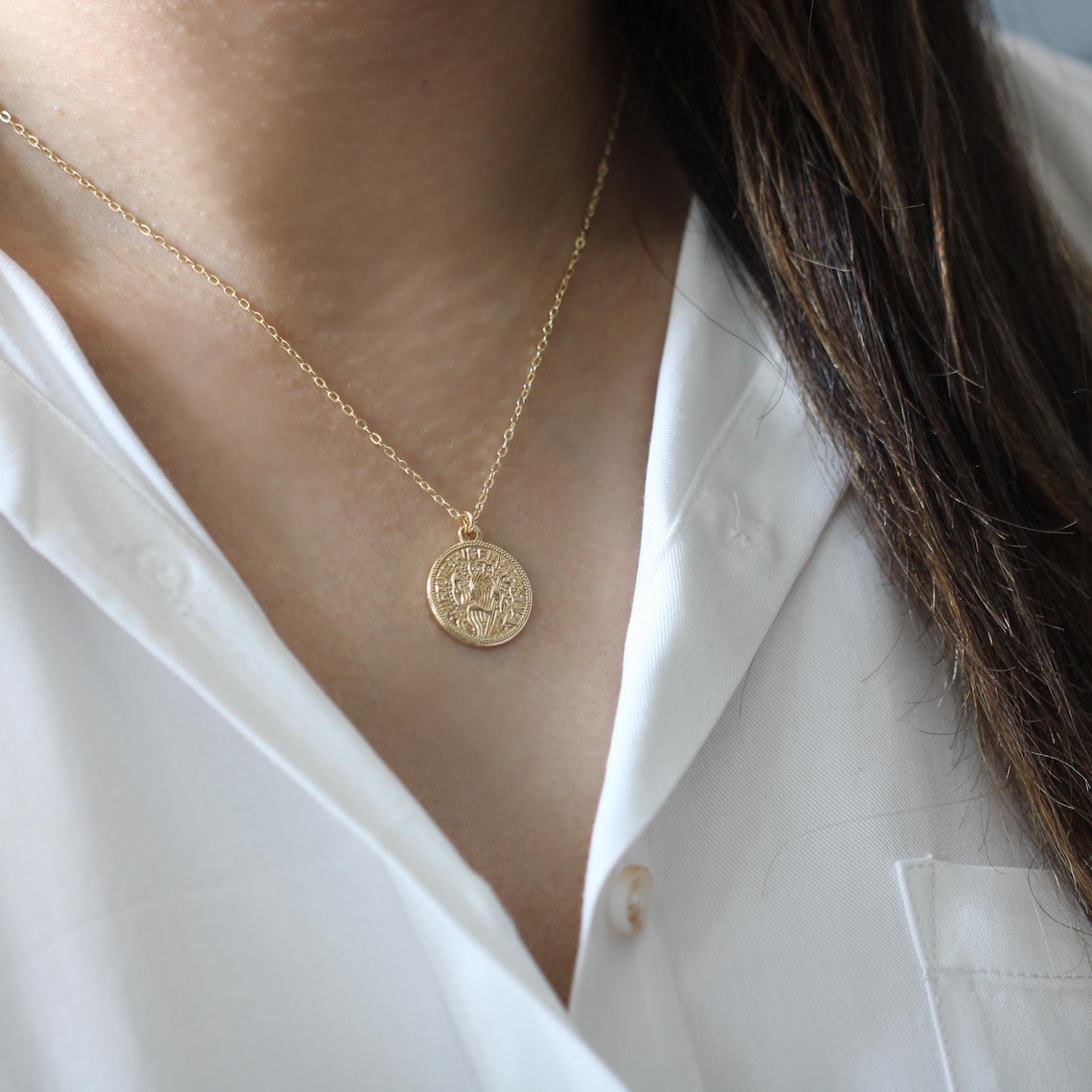 Double-sided Latin Necklace, Virtute Tua Fiat Pax in (may There Be ...