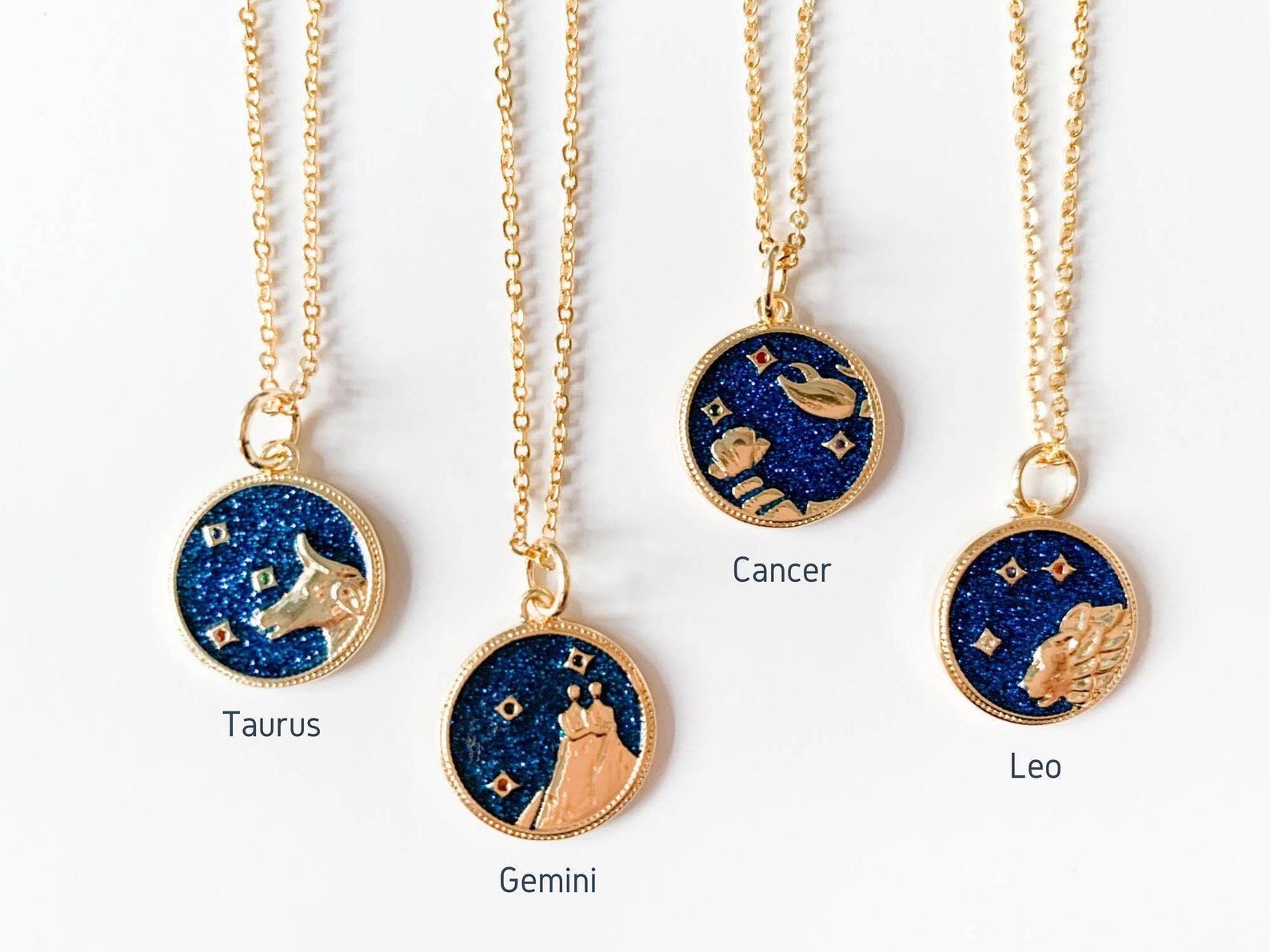 Zodiac Sign Charm Necklace Horoscope Jewelry Dainty - Etsy