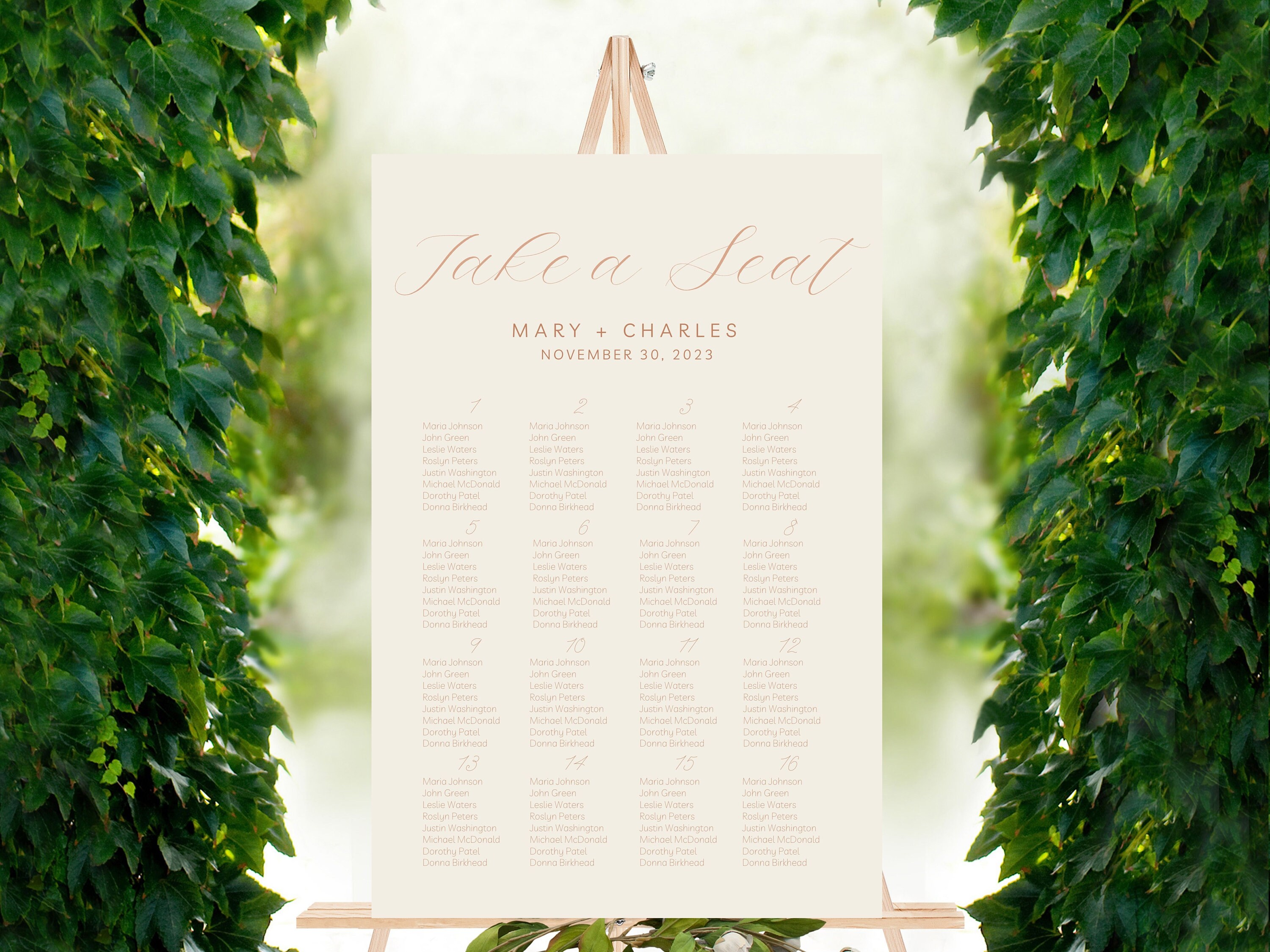 Seating Chart Sign, Wedding Seating Chart Template, Boho Editable ...
