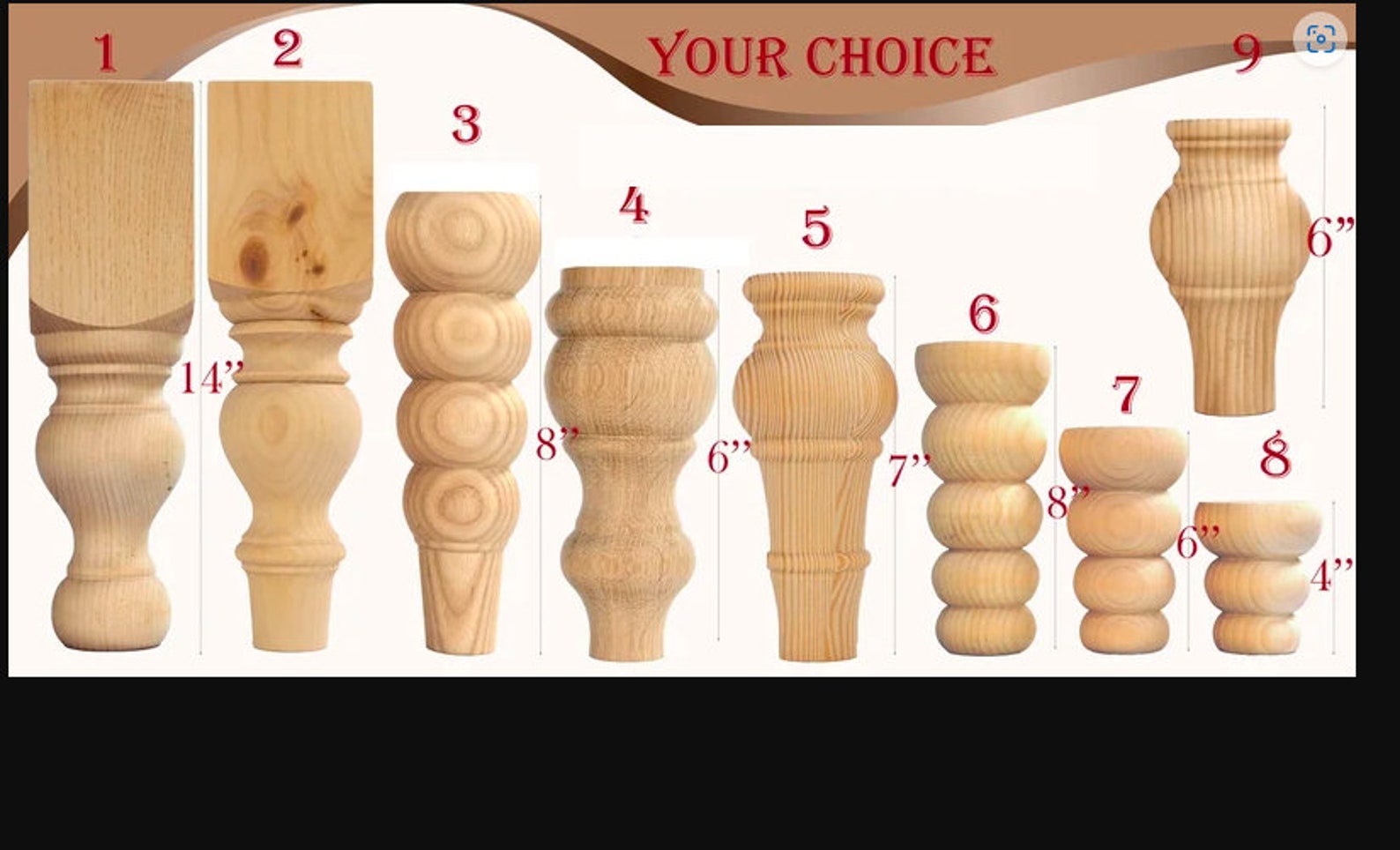 1 Pine Sofa Leg/ Couch Leg/ Furniture Leg/ottoman Leg/ Bun Feet ...