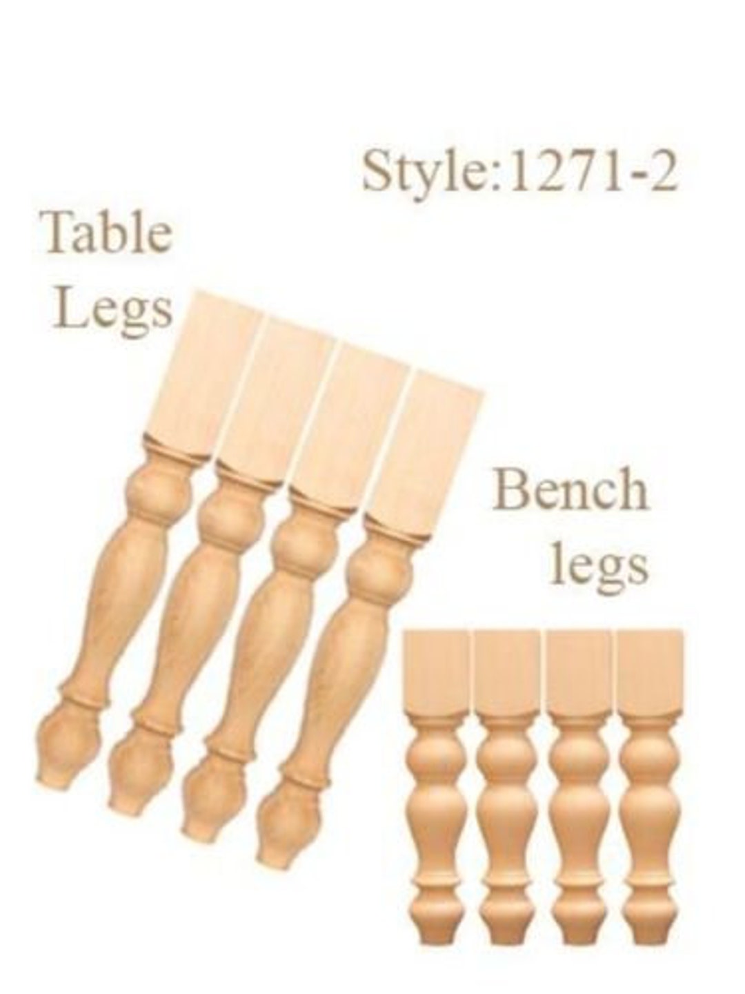 2 Sets of Hand Made Table Legs and Bench Legs Wooden Pine- Dining Room ...