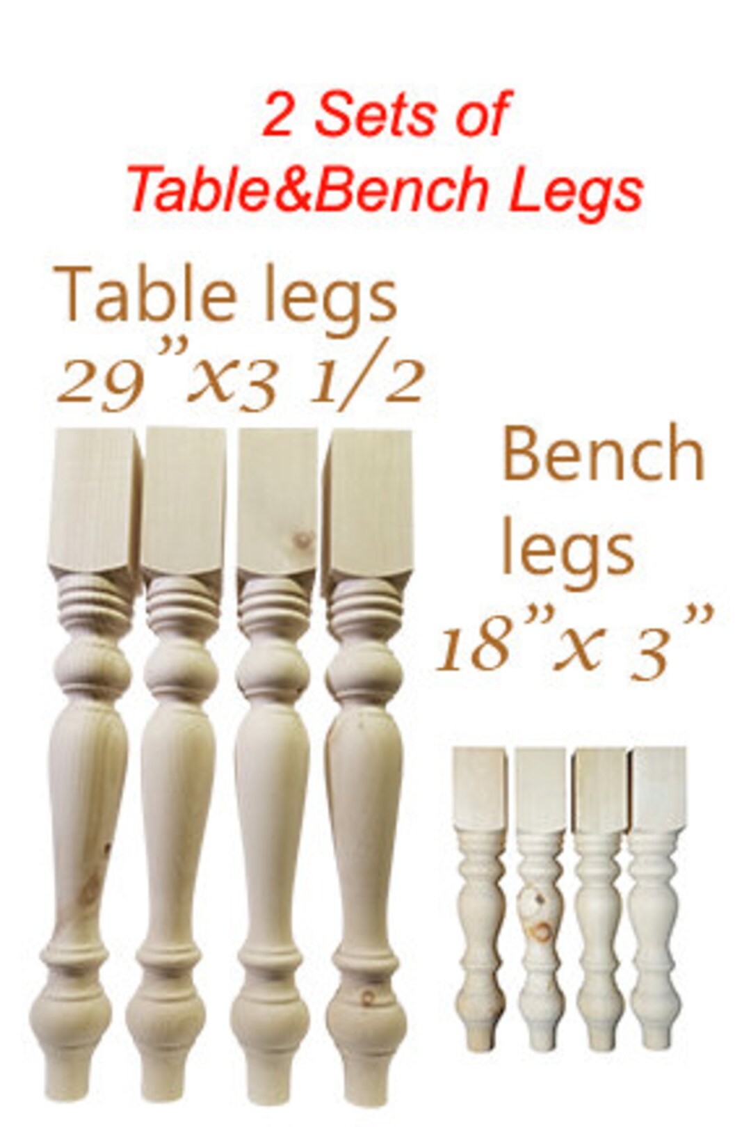 2 Sets of Hand Made Furniture Table & Bench Legs Styles:1260 - Etsy